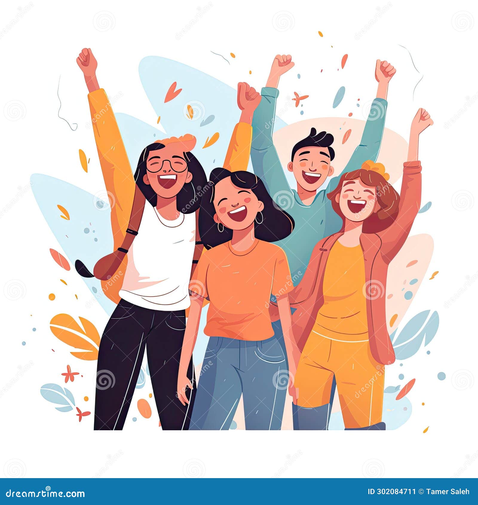 Friends Vector Illustration. Stock Illustration - Illustration of ...