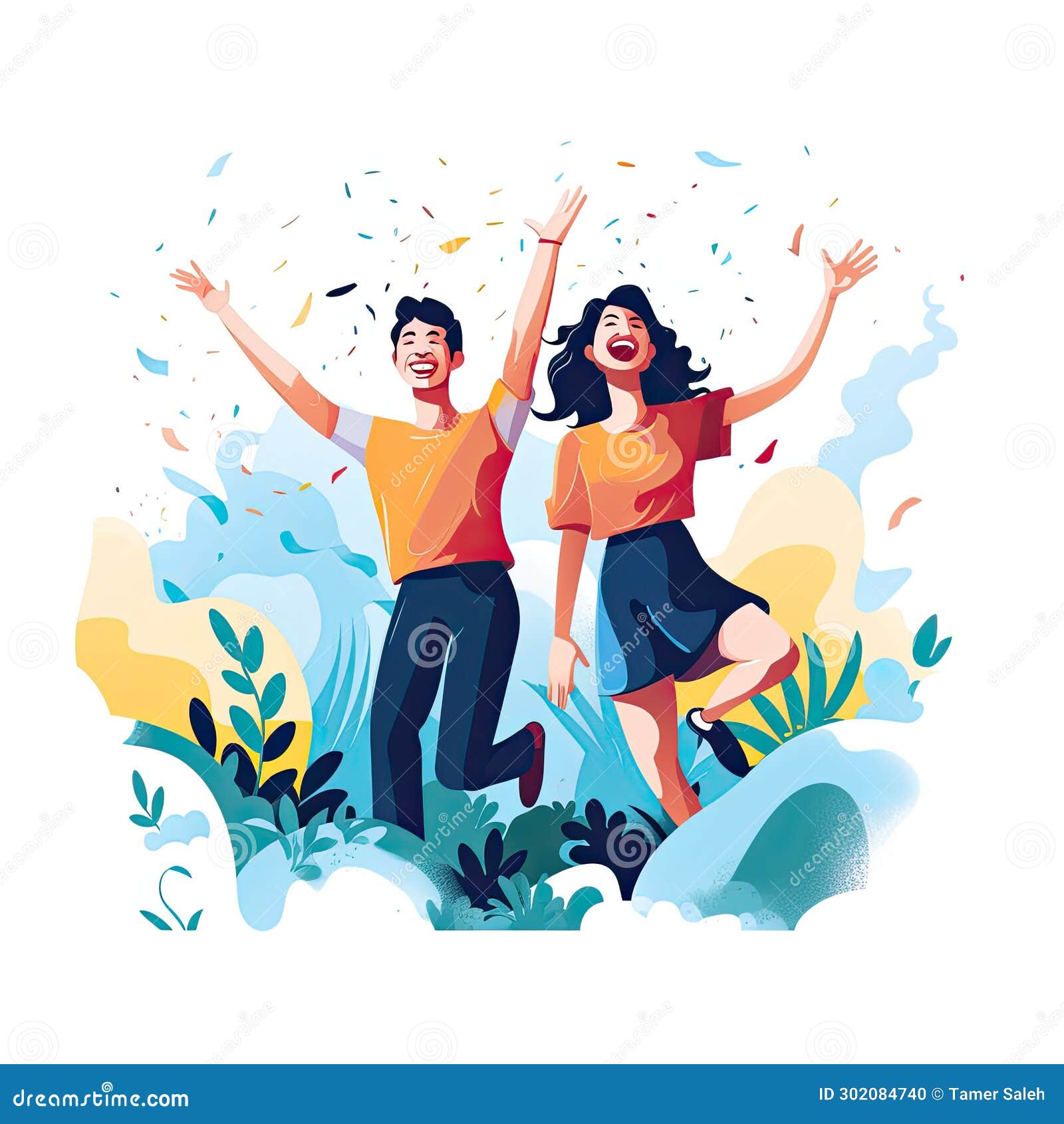 Friends Vector Illustration. Stock Illustration - Illustration of unity ...