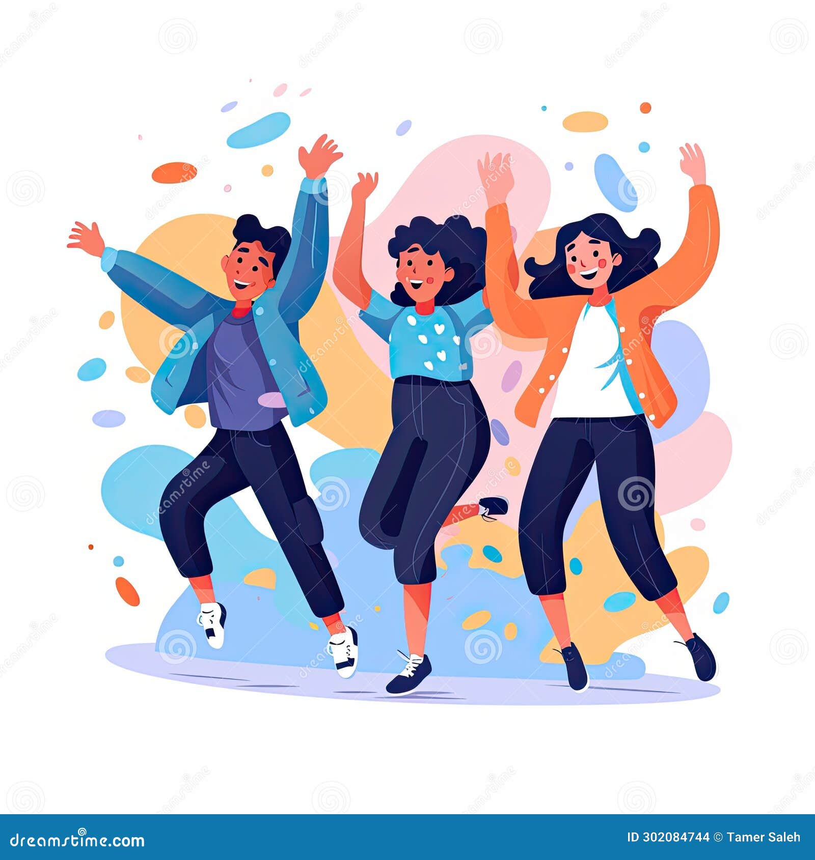 Friends Vector Illustration. Stock Illustration - Illustration of ...