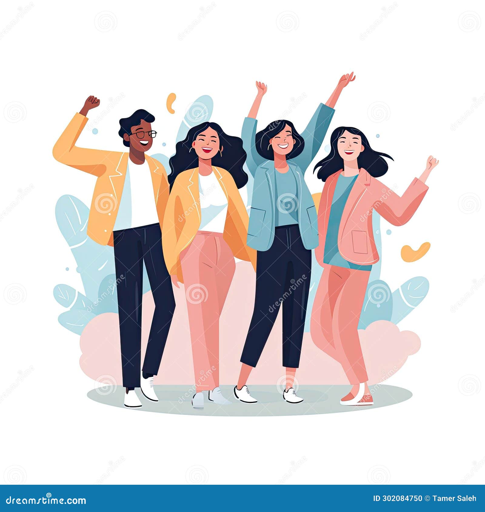 Friends Vector Illustration. Stock Illustration - Illustration of ...
