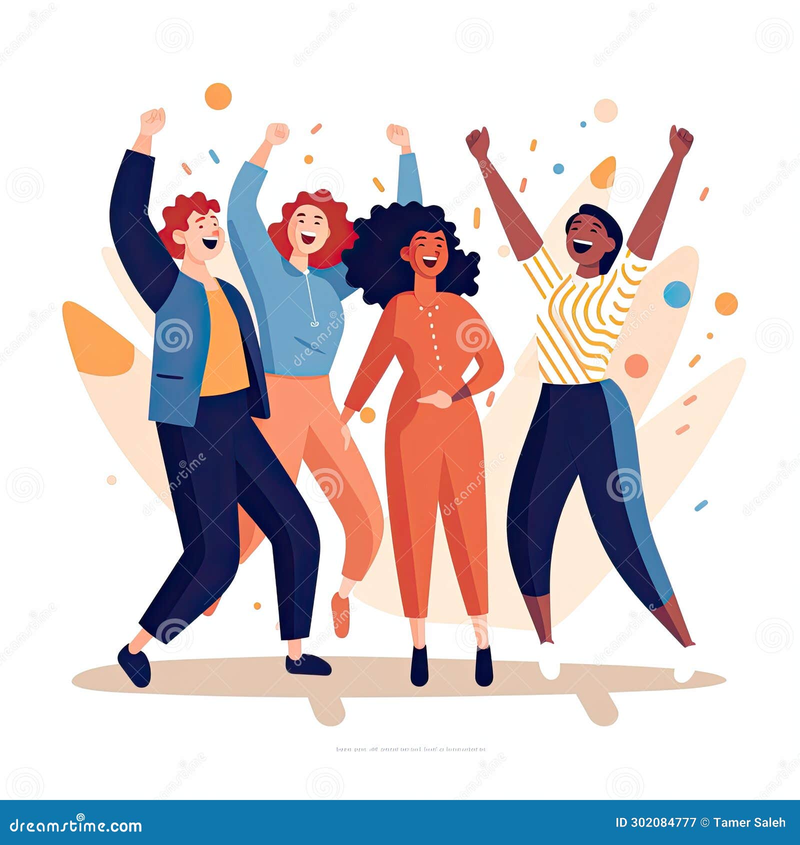 Friends Vector Illustration. Stock Illustration - Illustration of goals ...