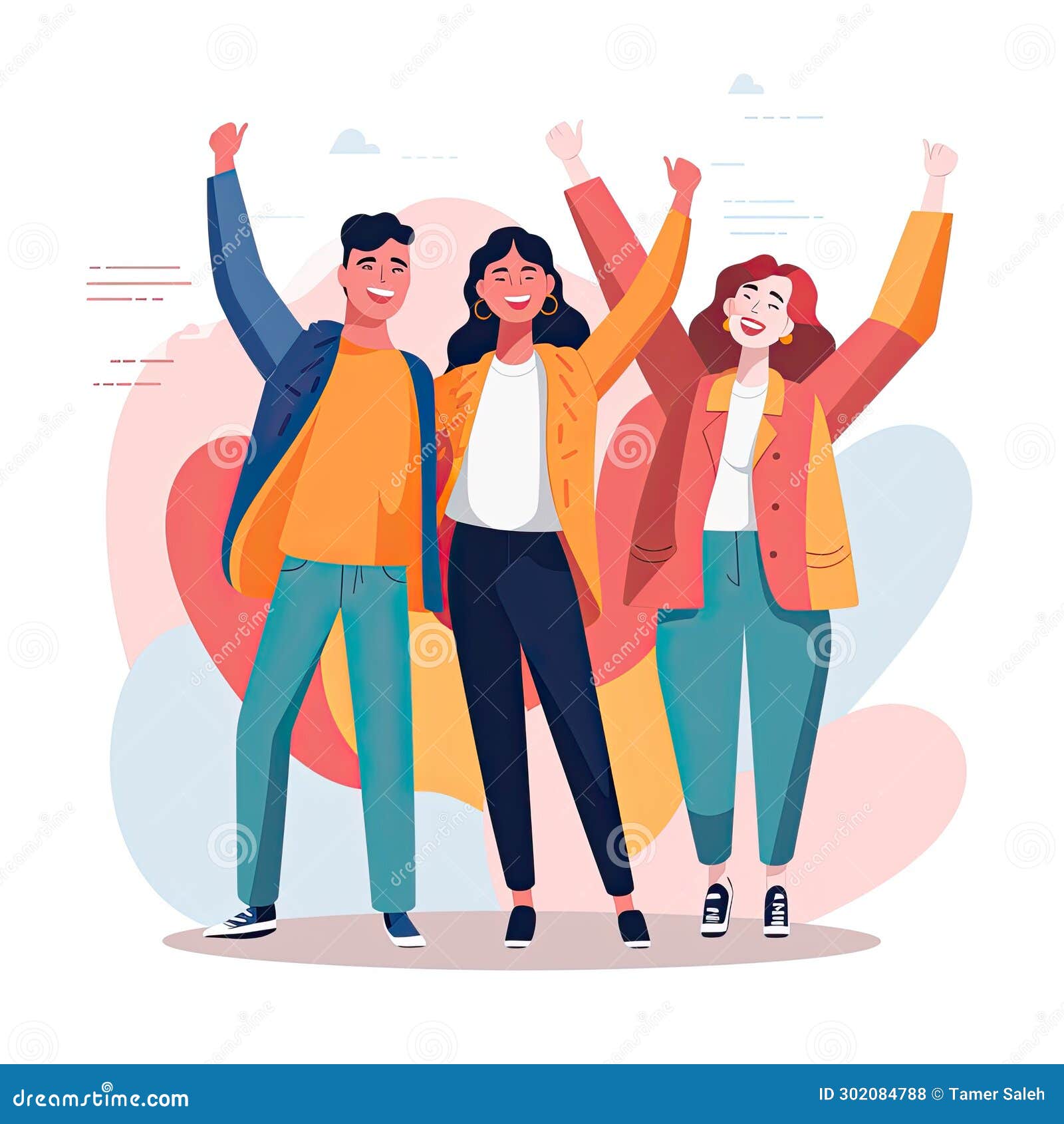 Friends Vector Illustration. Stock Illustration - Illustration of ...