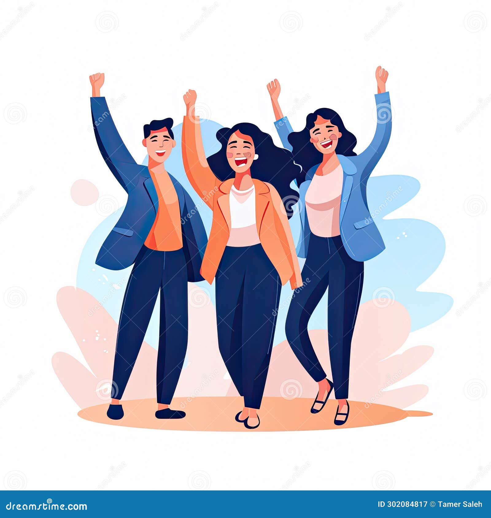 Friends Vector Illustration. Stock Illustration - Illustration of ...