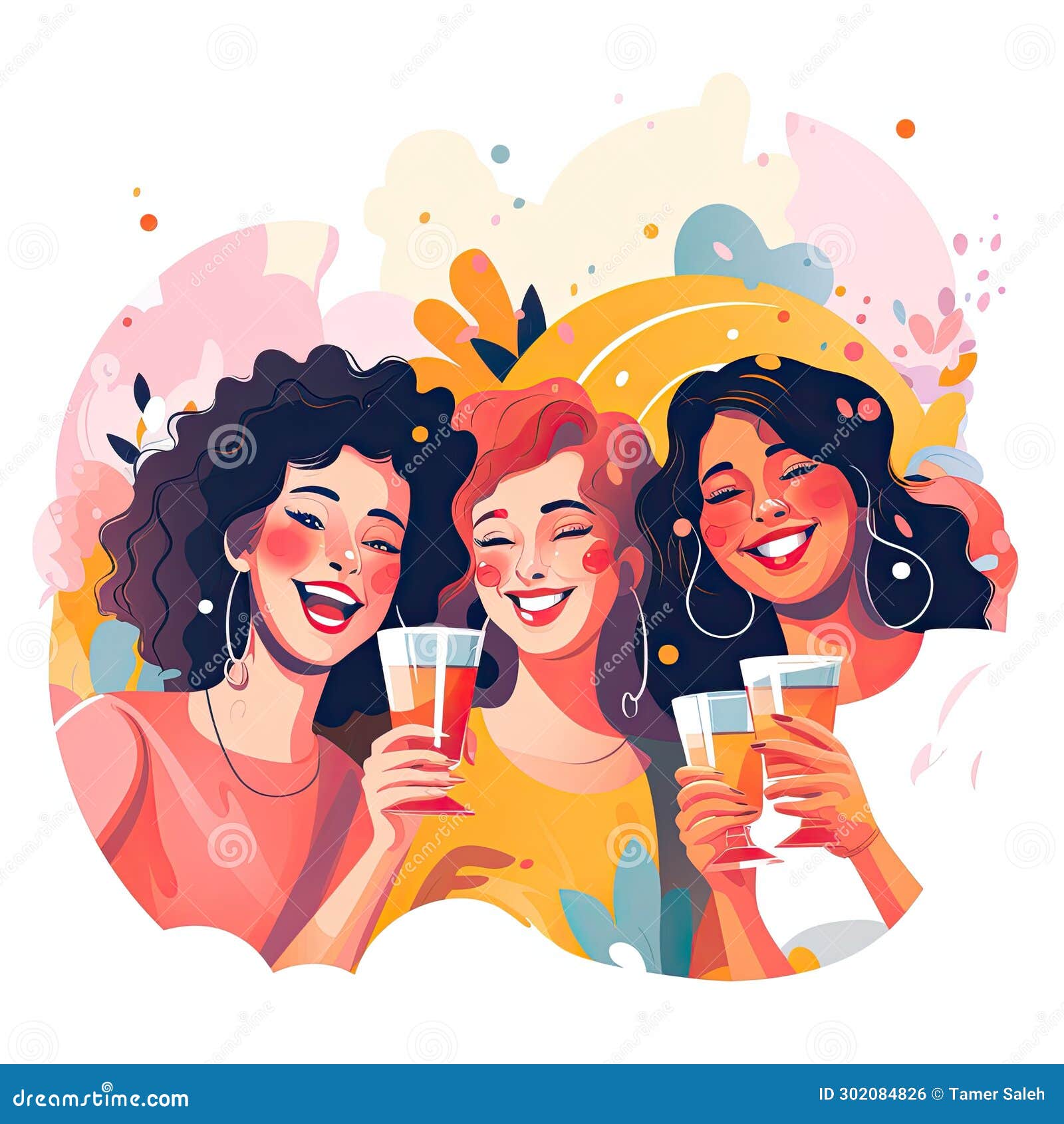 Friends Vector Illustration. Stock Illustration - Illustration of ...