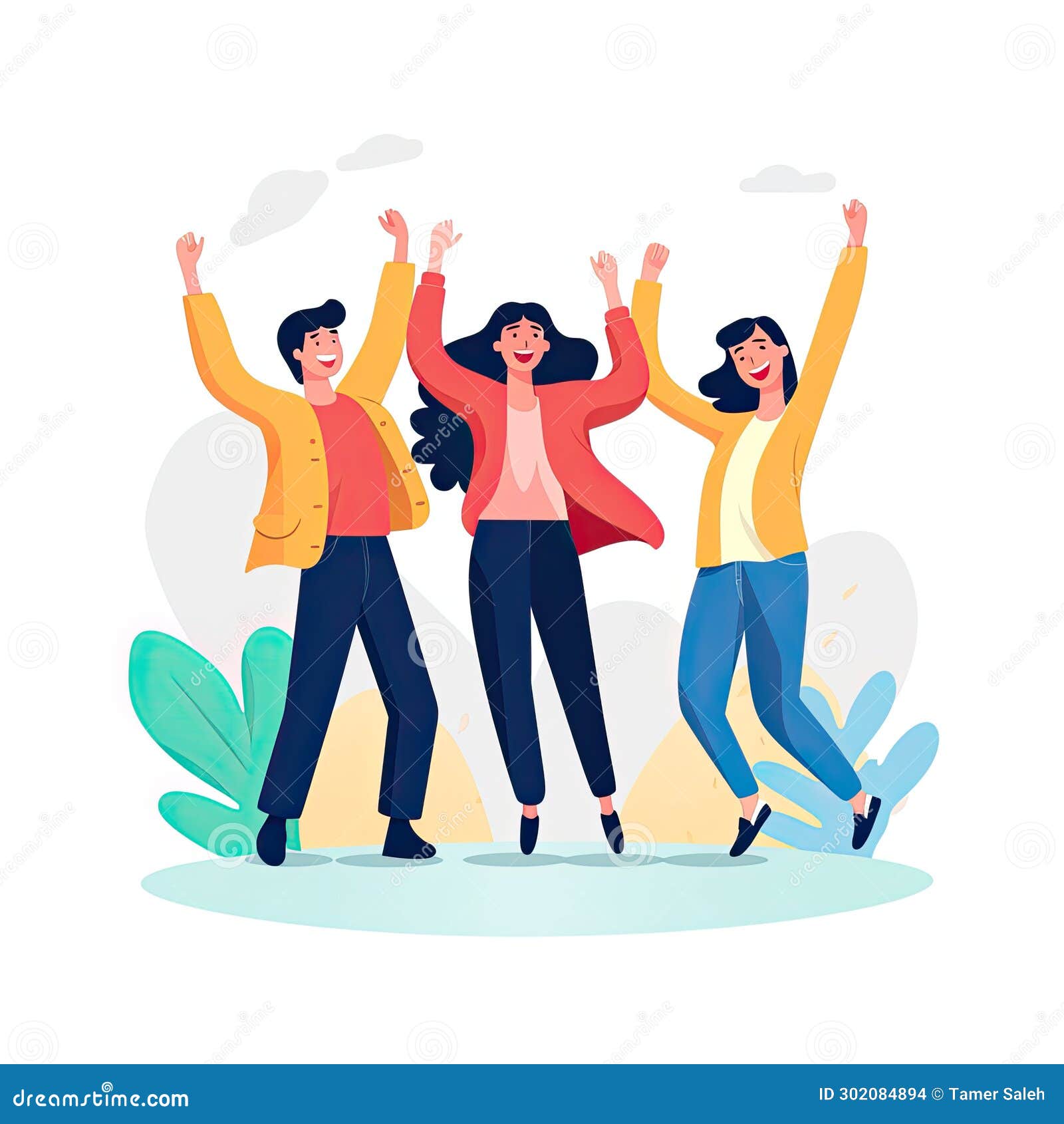 Friends Vector Illustration. Stock Illustration - Illustration of ...
