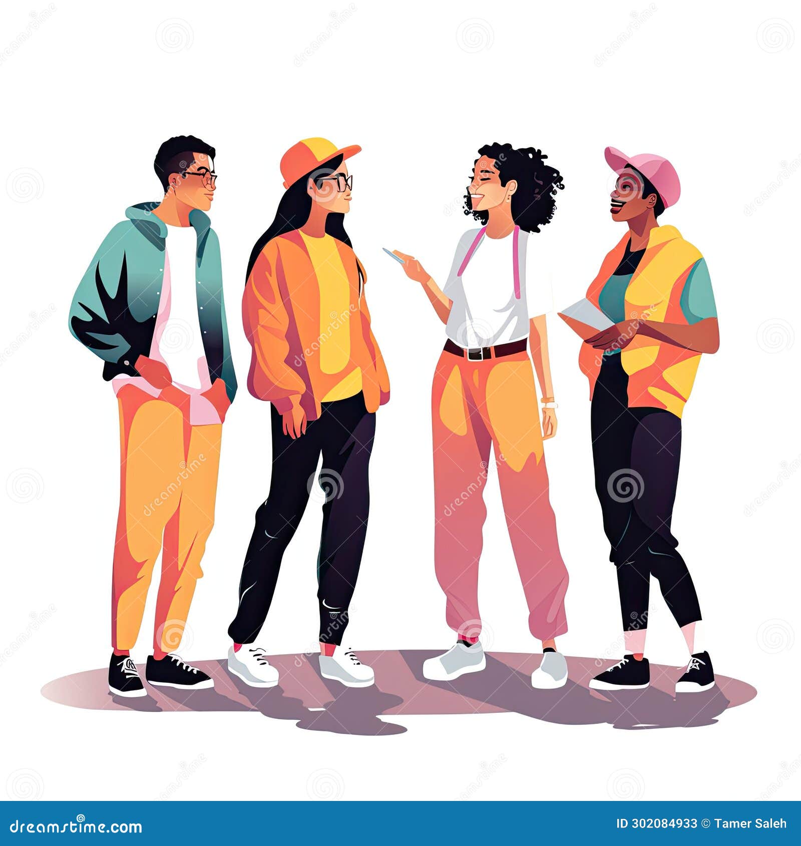 Friends Vector Illustration. Stock Illustration - Illustration of ...