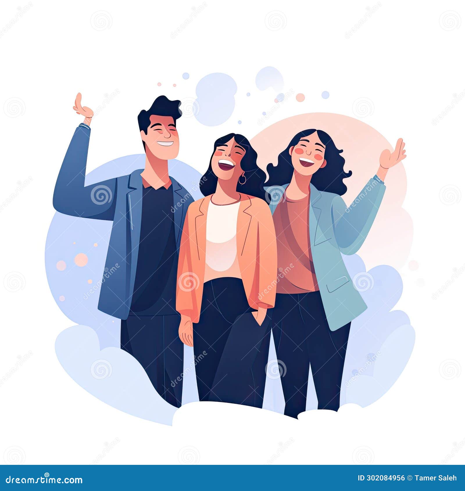 Friends Vector Illustration. Stock Illustration - Illustration of faces ...
