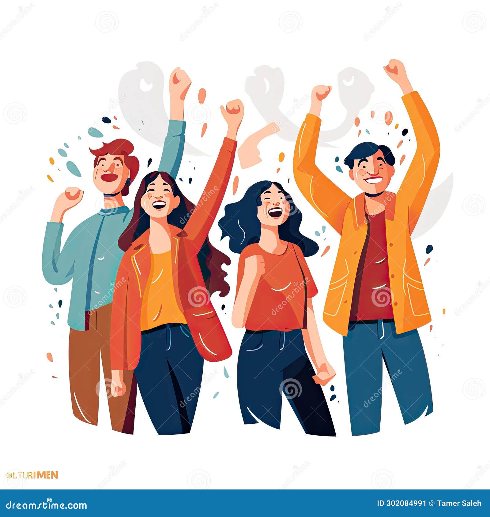 Friends Vector Illustration. Stock Illustration - Illustration of ...