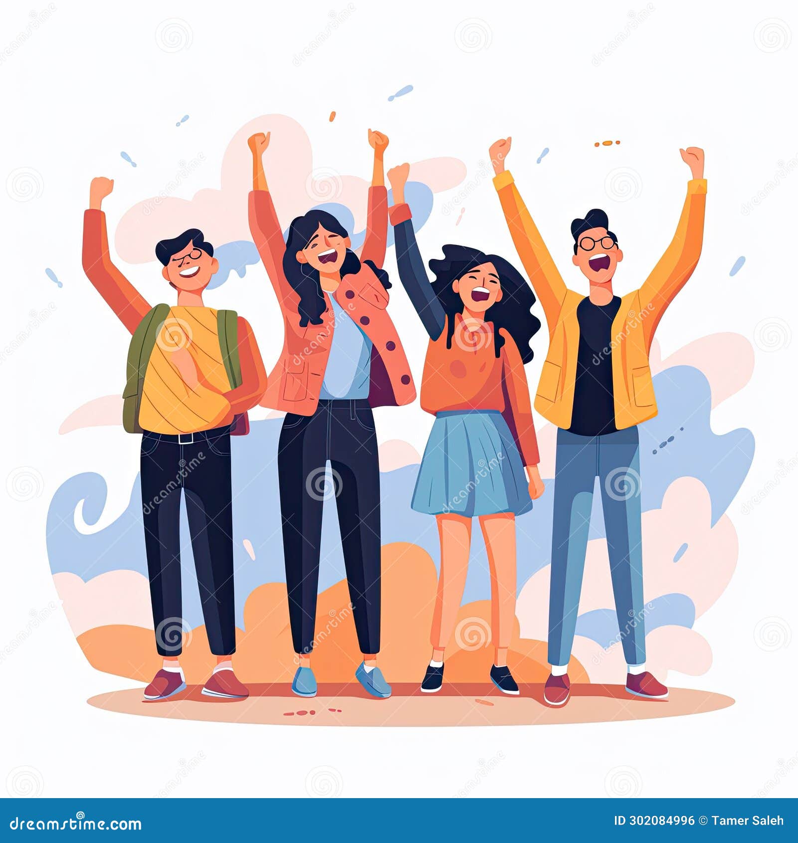 Friends Vector Illustration. Stock Illustration - Illustration of ...