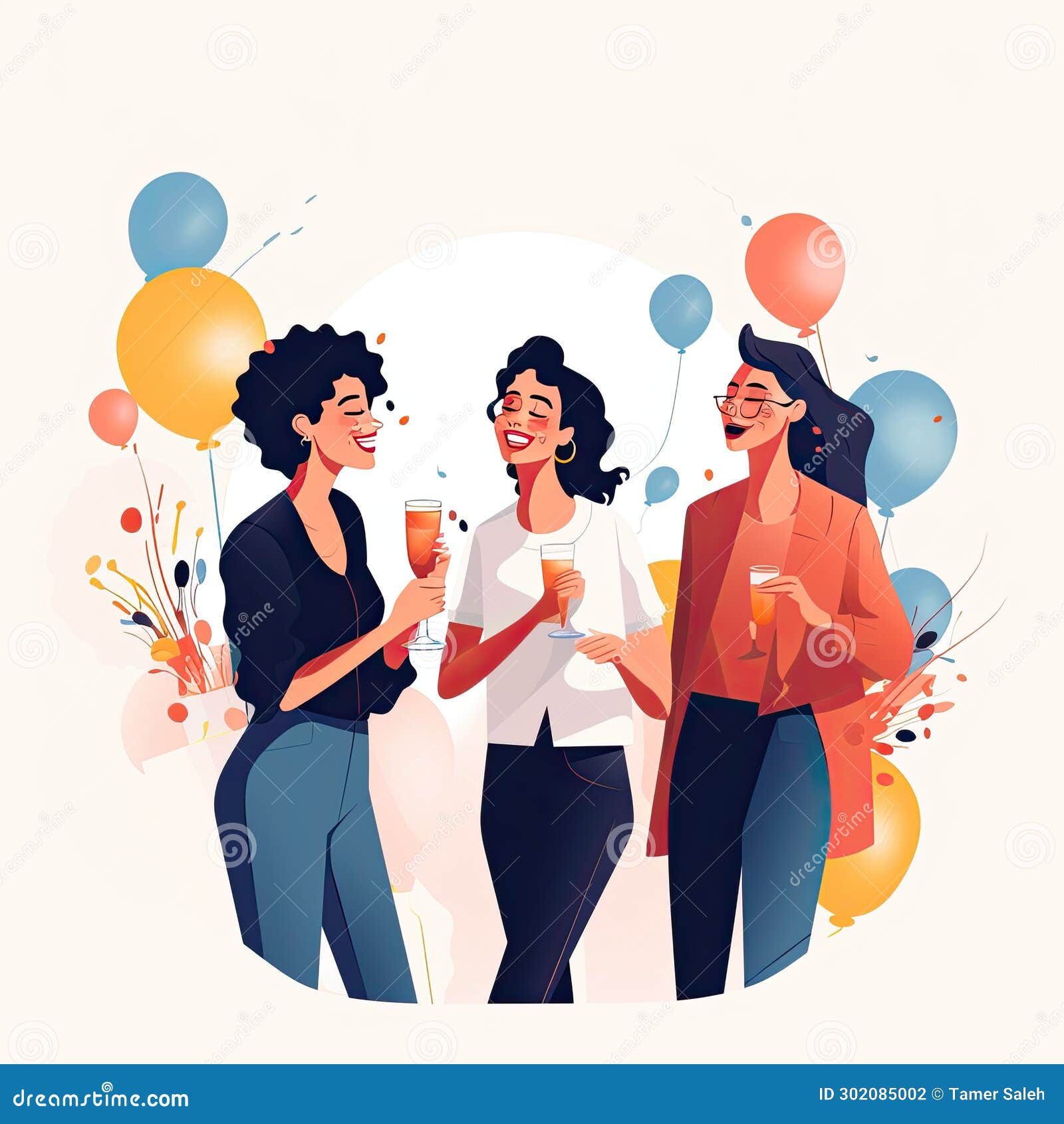 Friends Vector Illustration. Stock Illustration - Illustration of unity ...
