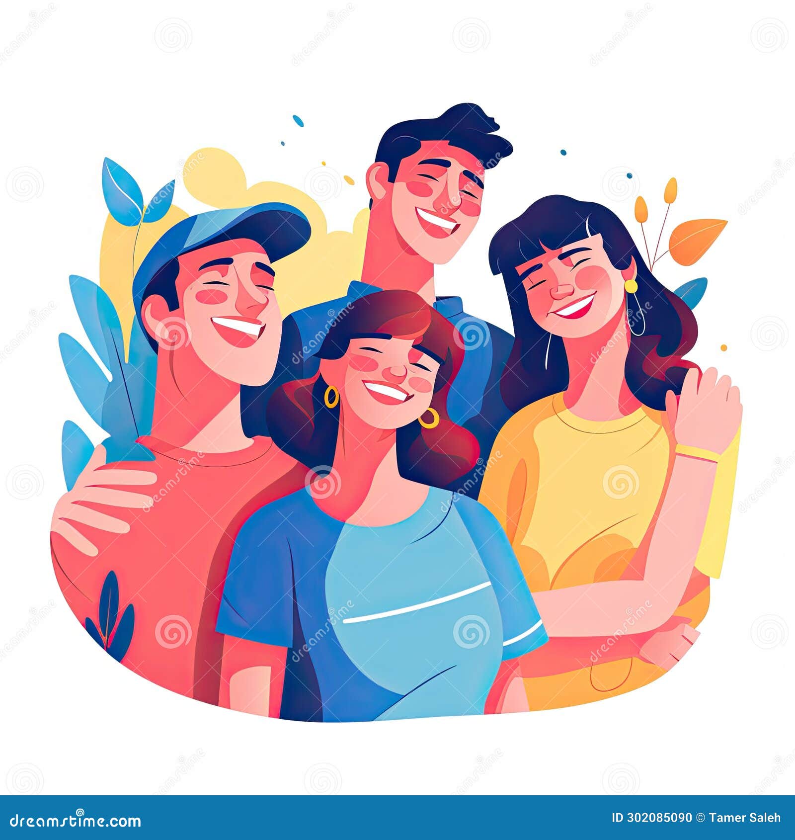 Friends Vector Illustration. Stock Illustration - Illustration of ...