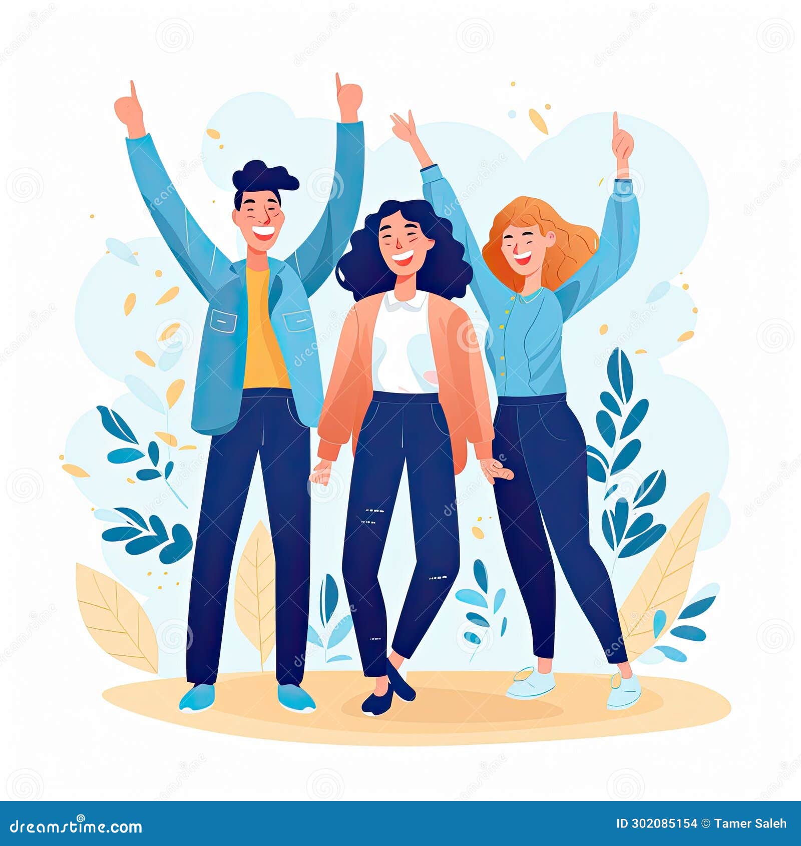 Friends Vector Illustration. Stock Illustration - Illustration of ...