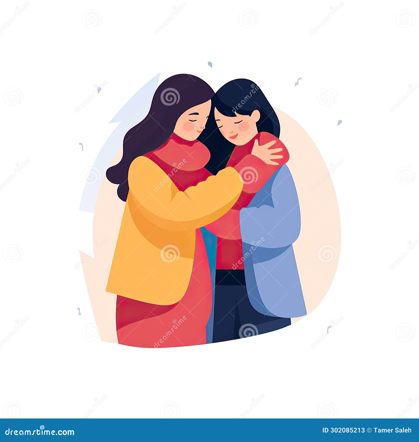 Friends Vector Illustration. Stock Illustration - Illustration of faces ...
