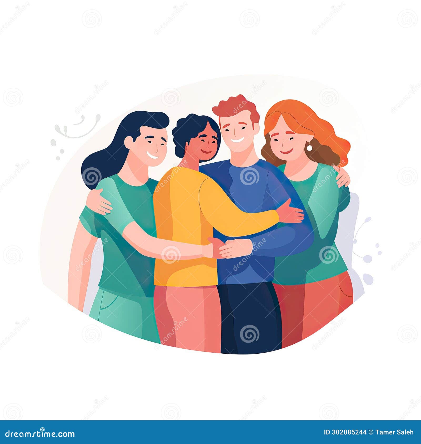 Friends Vector Illustration. Stock Illustration - Illustration of ...