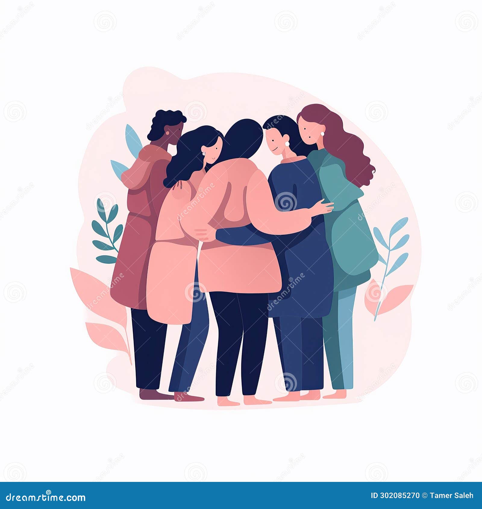 Friends Vector Illustration. Stock Illustration - Illustration of life ...