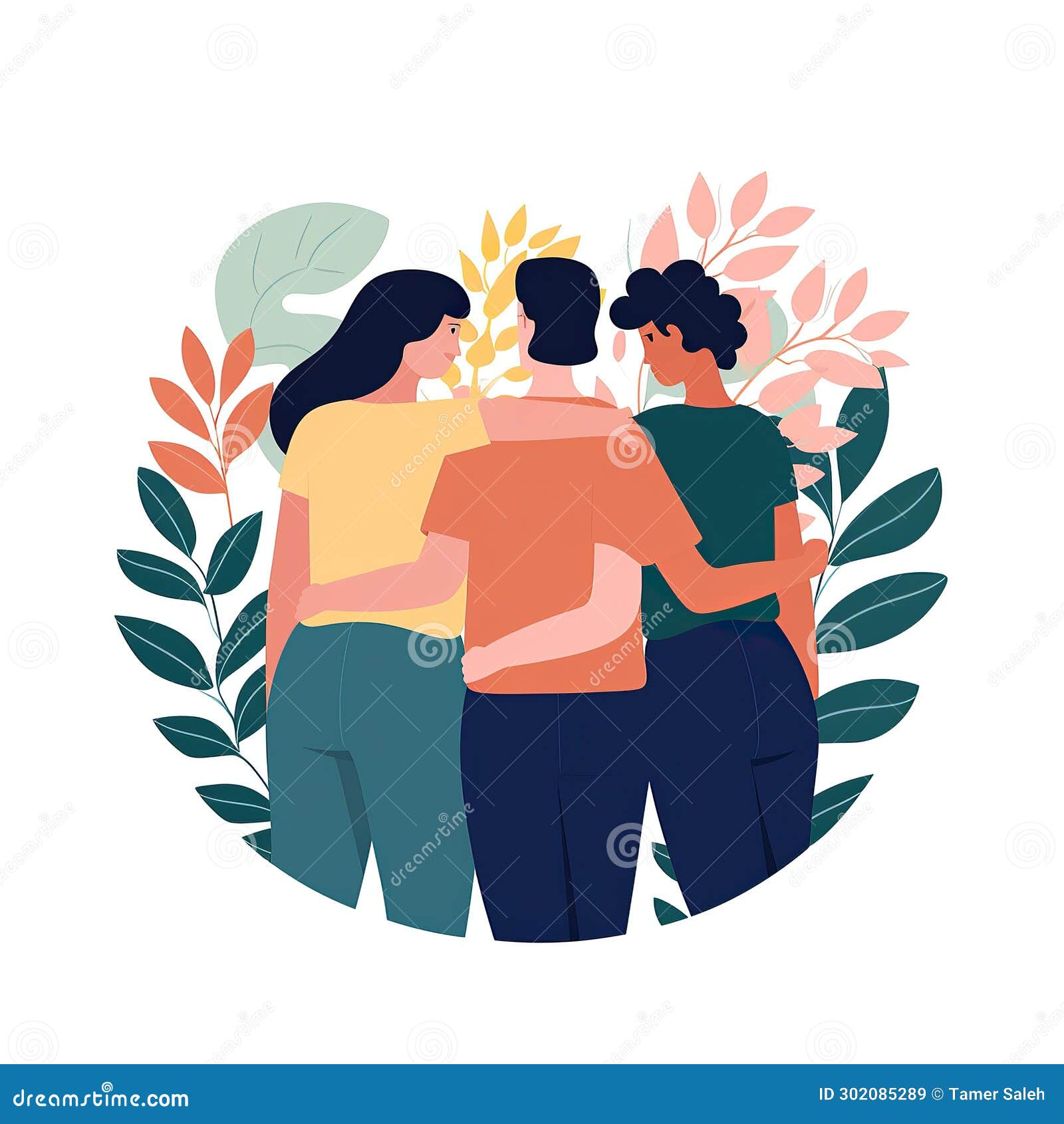 Friends Vector Illustration. Stock Illustration - Illustration of ...