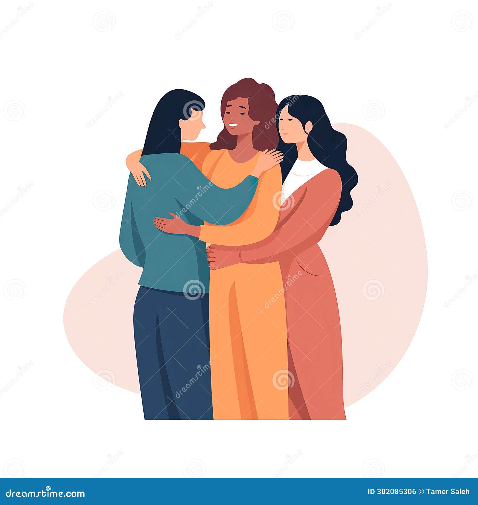 Friends Vector Illustration. Stock Illustration - Illustration of ...