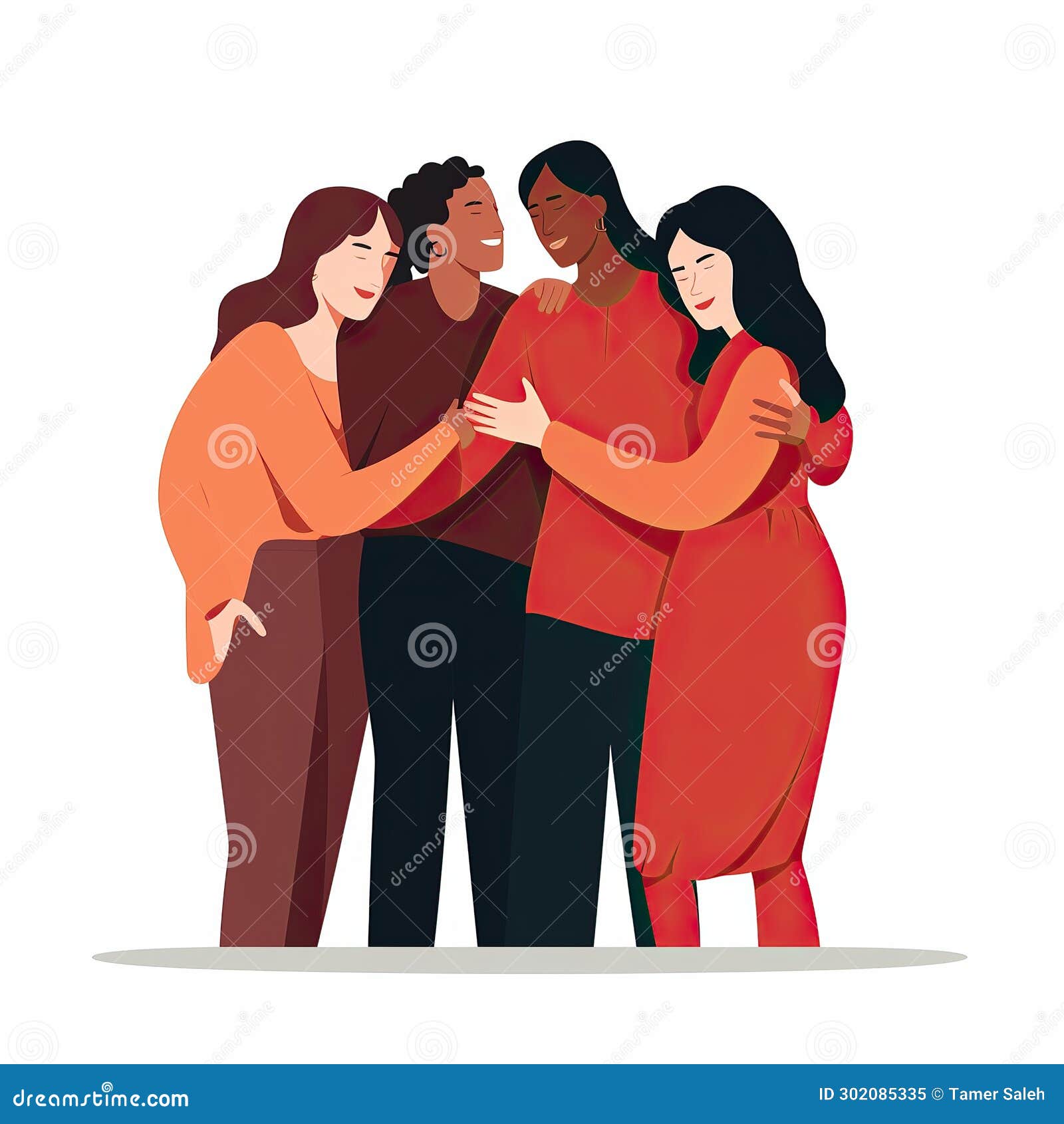 Friends Vector Illustration. Stock Illustration - Illustration of ...