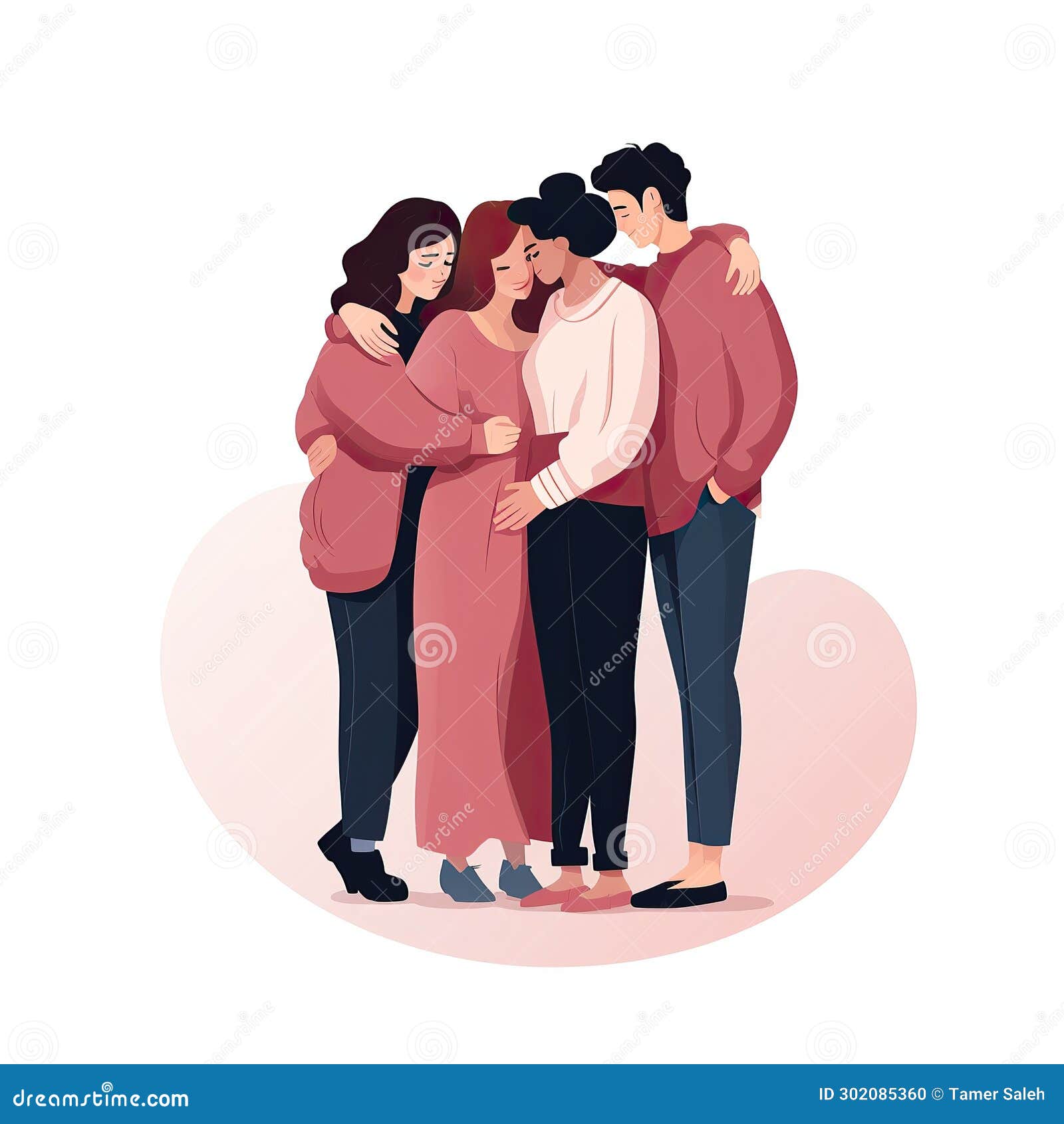 Friends Vector Illustration. Stock Illustration - Illustration of ...
