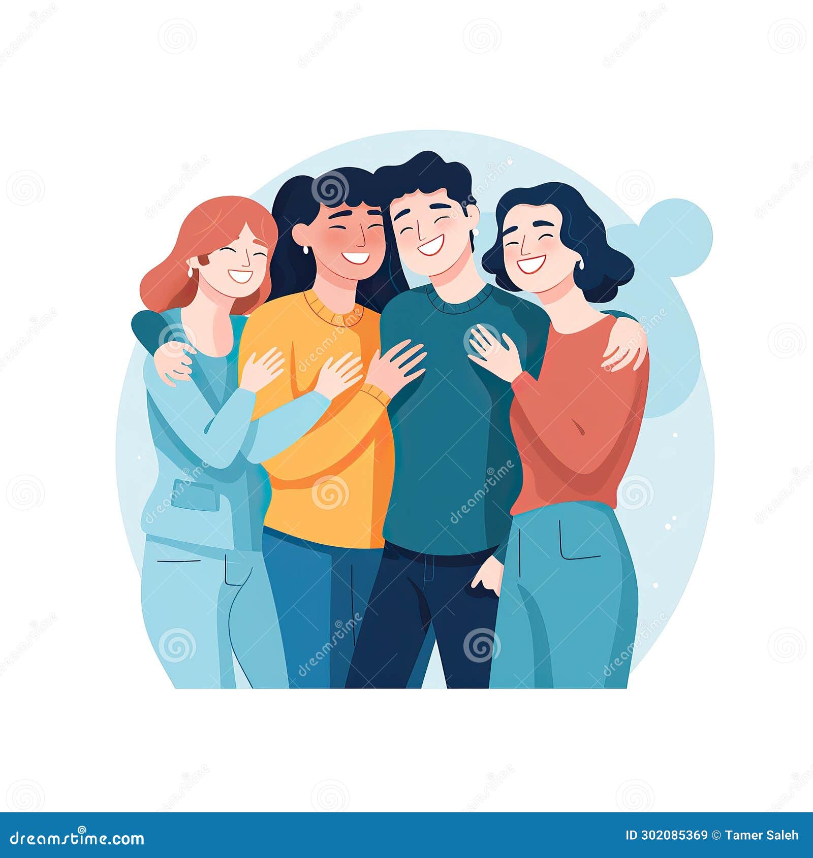 Friends Vector Illustration. Stock Illustration - Illustration of ...