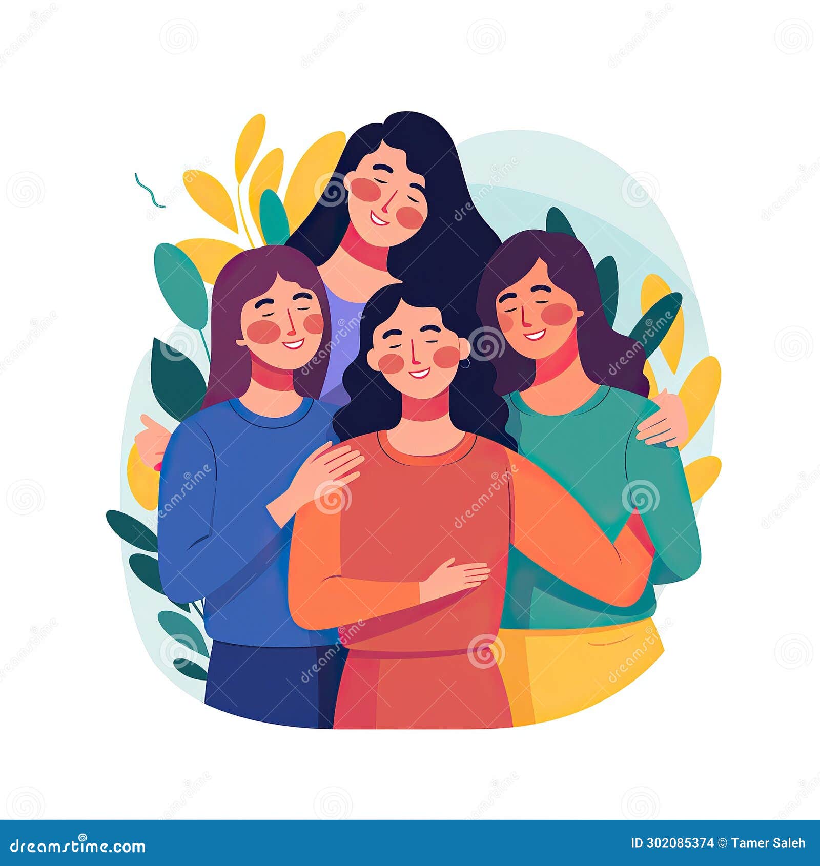Friends Vector Illustration. Stock Illustration - Illustration of ...