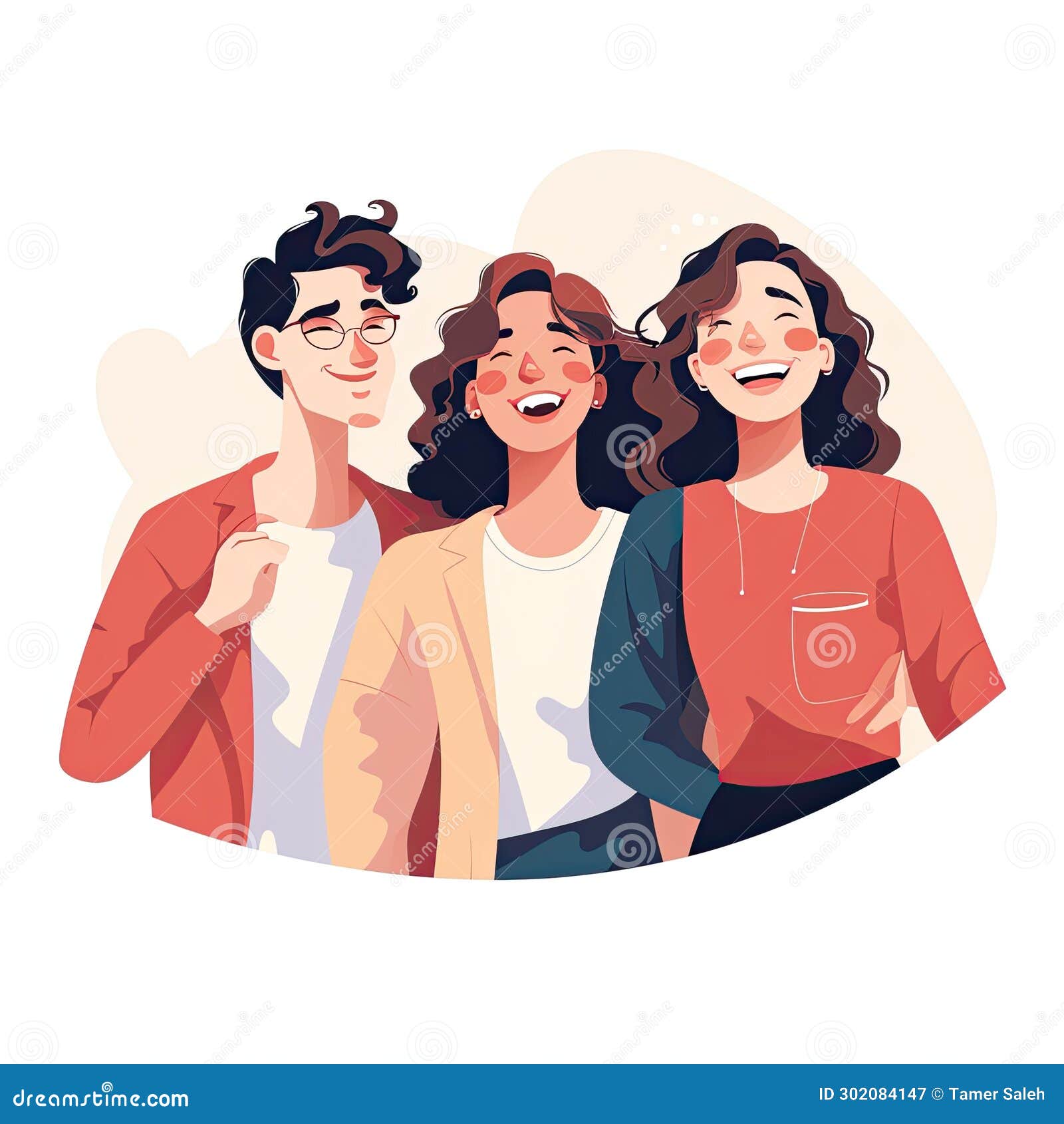 Friends Vector Illustration. Stock Illustration - Illustration of ...