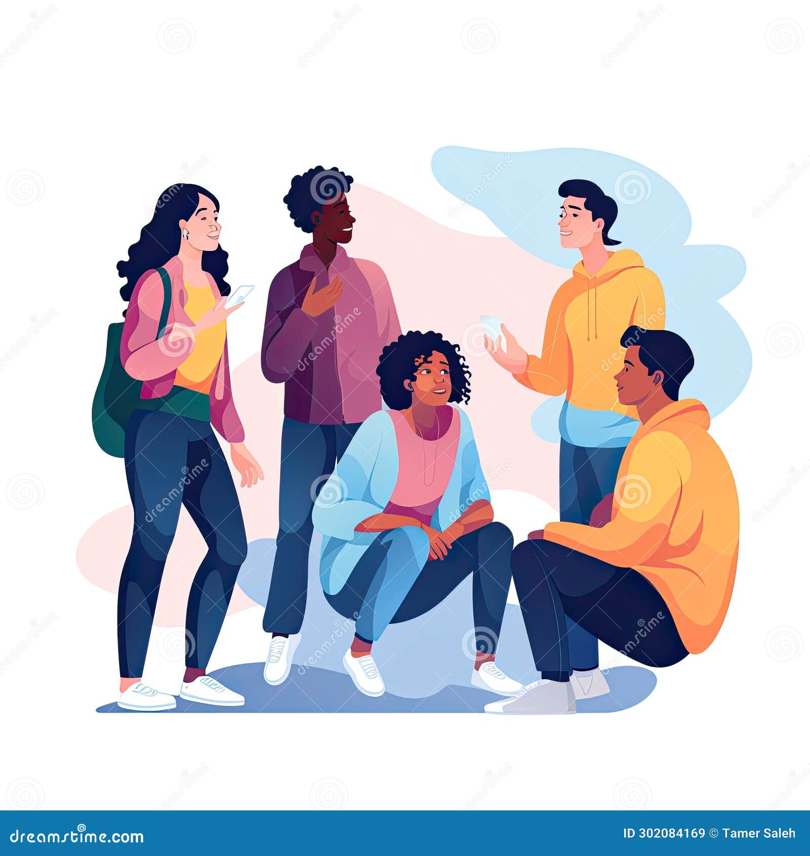 Friends Vector Illustration. Stock Illustration - Illustration of ...