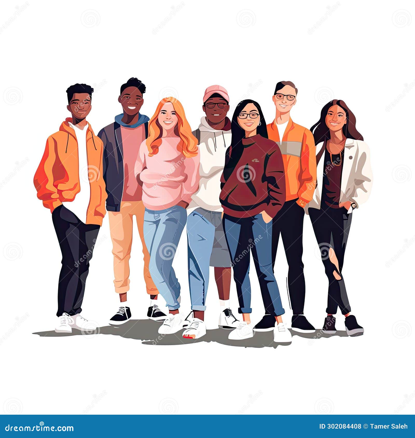 Friends Vector Illustration. Stock Illustration - Illustration of ...