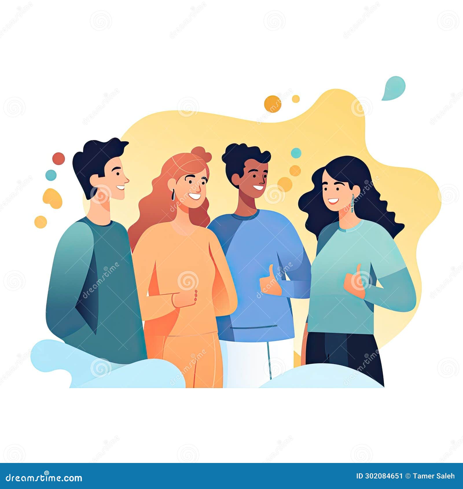 Friends Vector Illustration. Stock Illustration - Illustration of ...