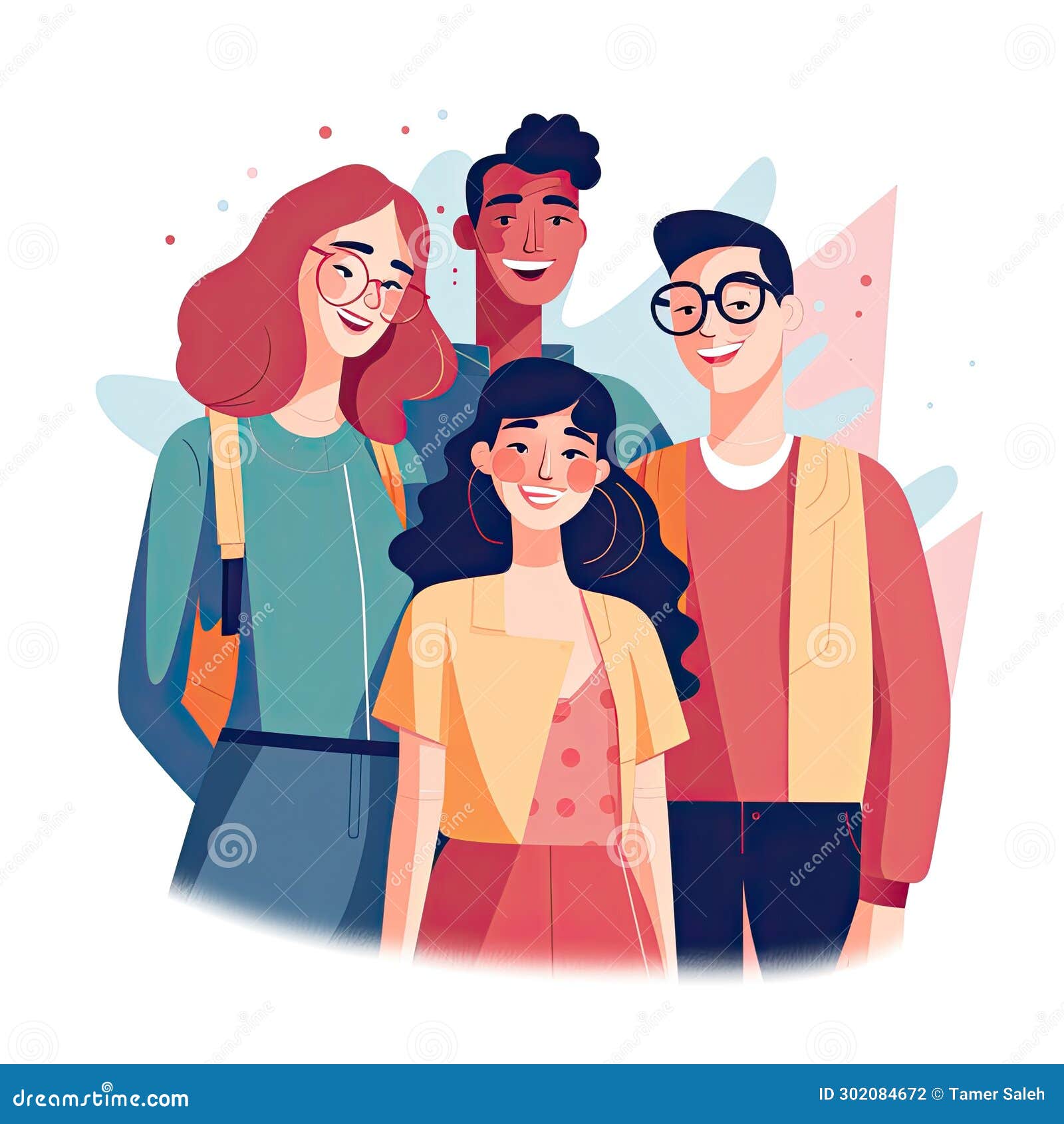 Friends Vector Illustration. Stock Illustration - Illustration of ...