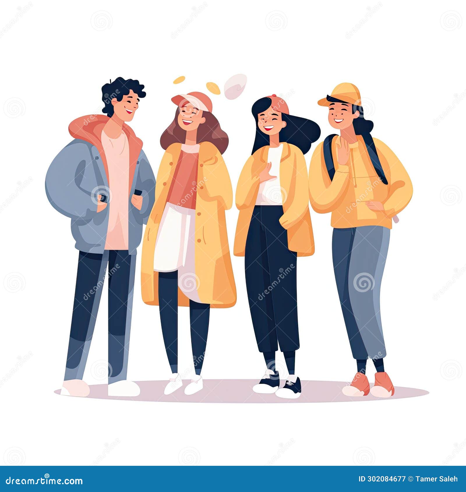 Friends Vector Illustration. Stock Illustration - Illustration of group ...