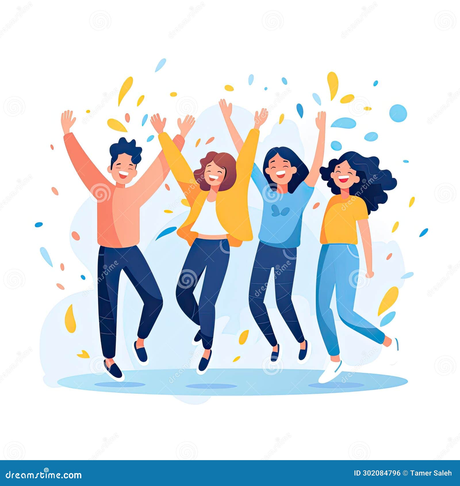 Friends Vector Illustration. Stock Illustration - Illustration of ...