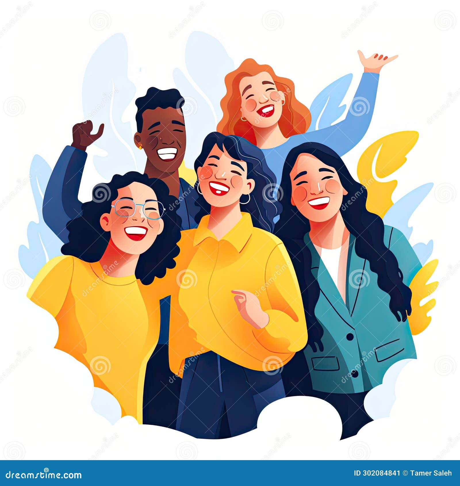 Friends Vector Illustration. Stock Illustration - Illustration of ...