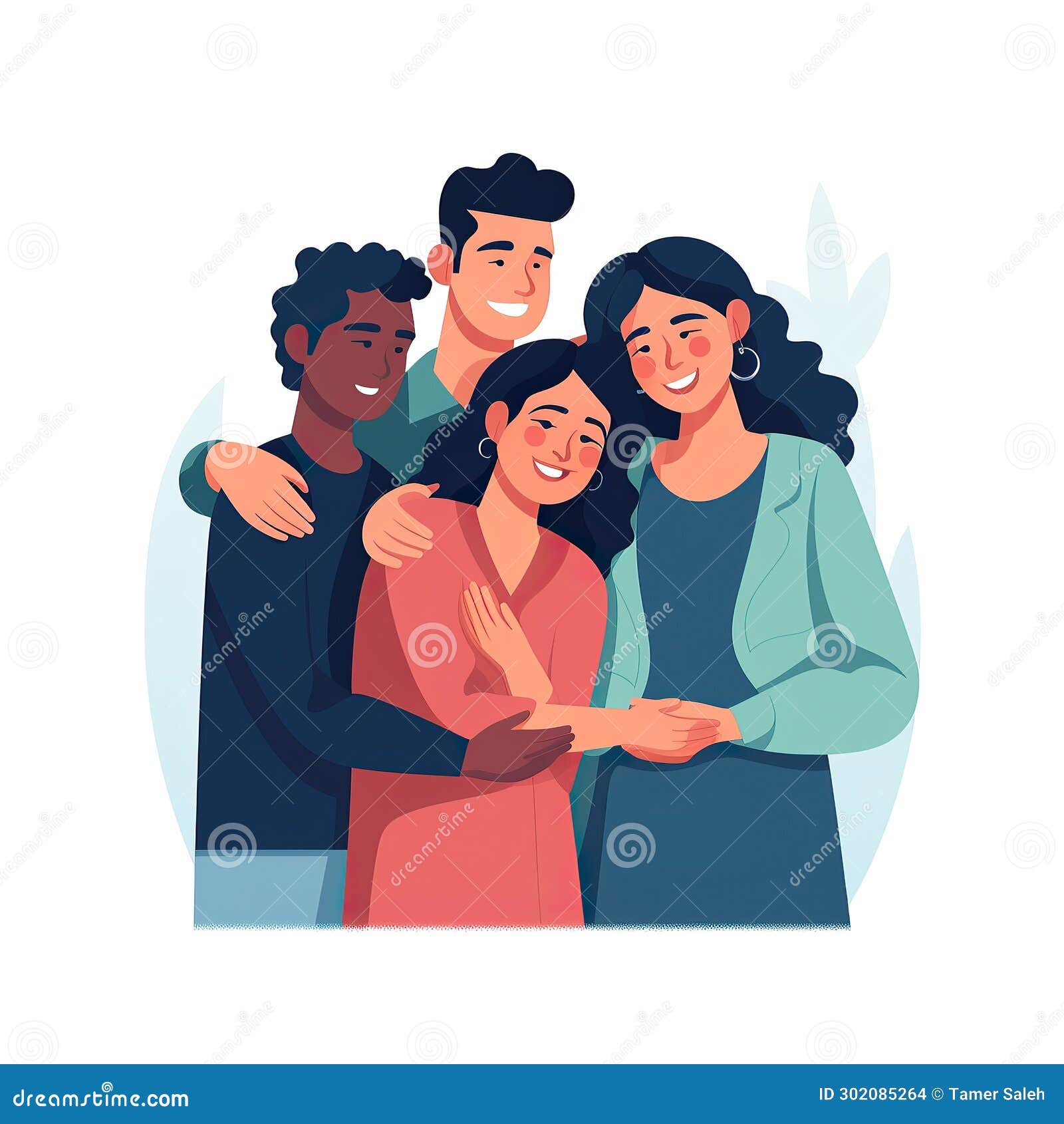 Friends Vector Illustration. Stock Illustration - Illustration of happy ...