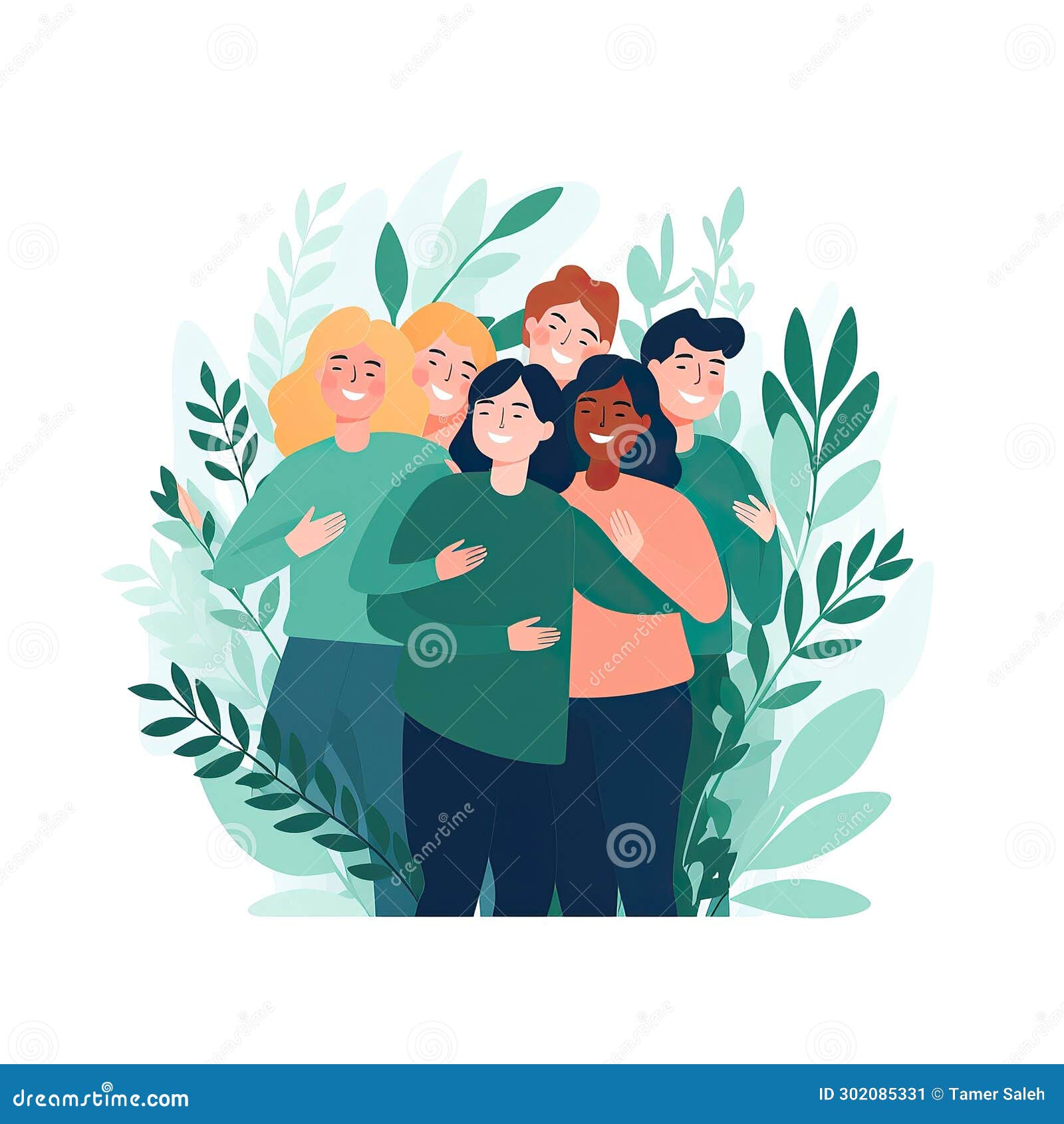 Friends Vector Illustration. Stock Illustration - Illustration of ...