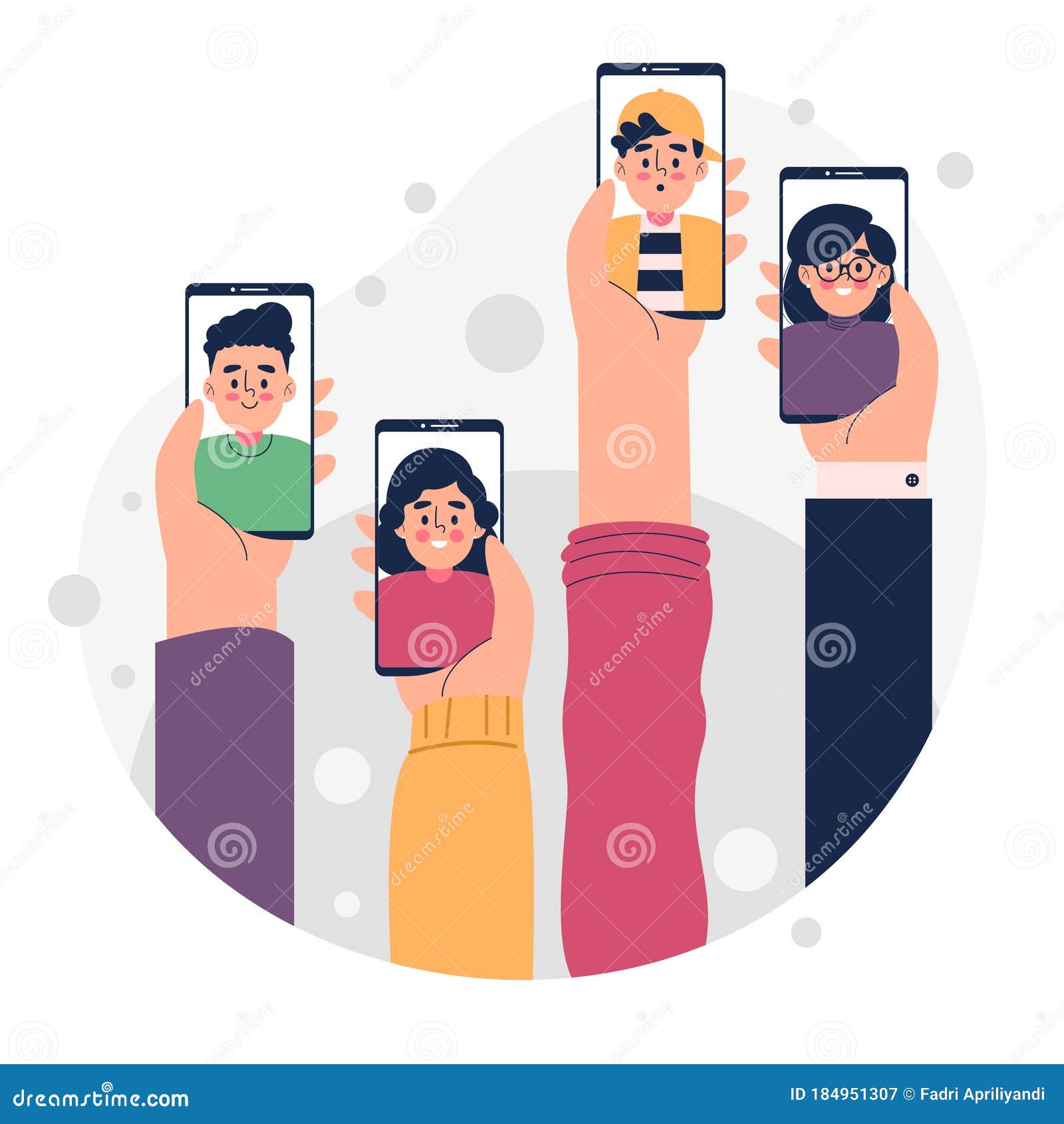 Friends Video Calling Concept Vector Illustration Stock Vector ...