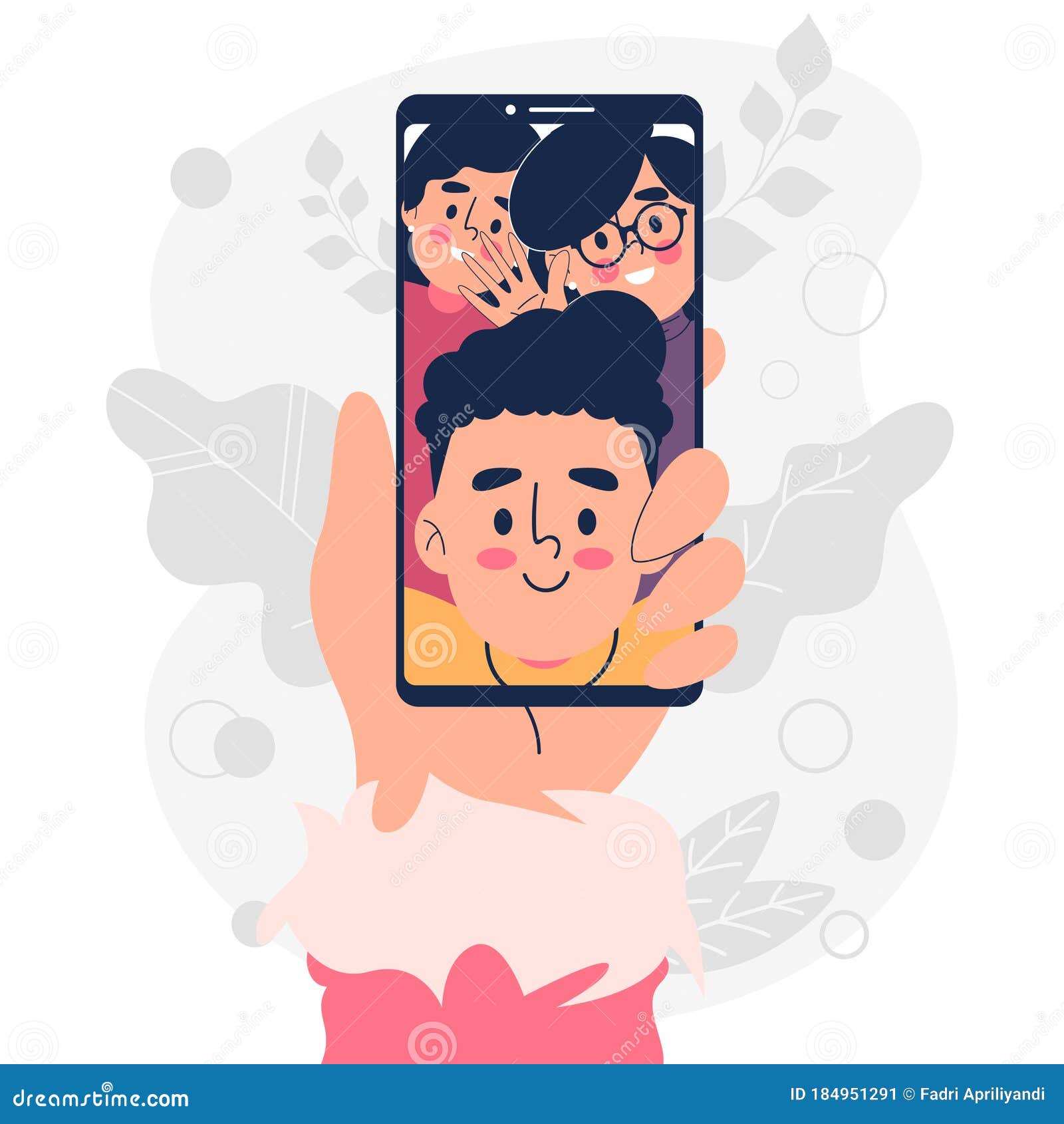 Friends Video Calling Design Vector Illustration Stock Vector ...