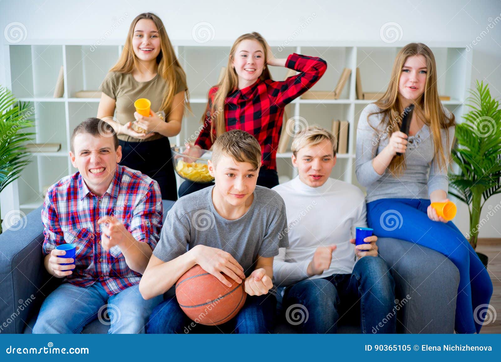 Friends Watching Basketball Stock Image - Image of match, weekend: 90365105