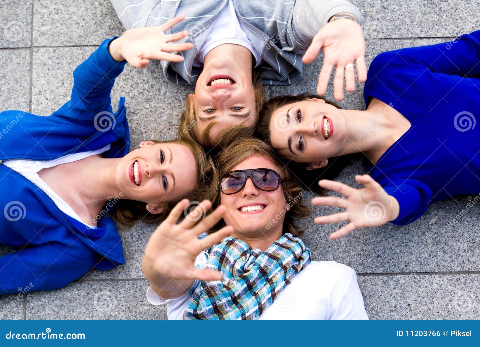 Friends waving hands stock photo. Image of carefree, female - 11203766
