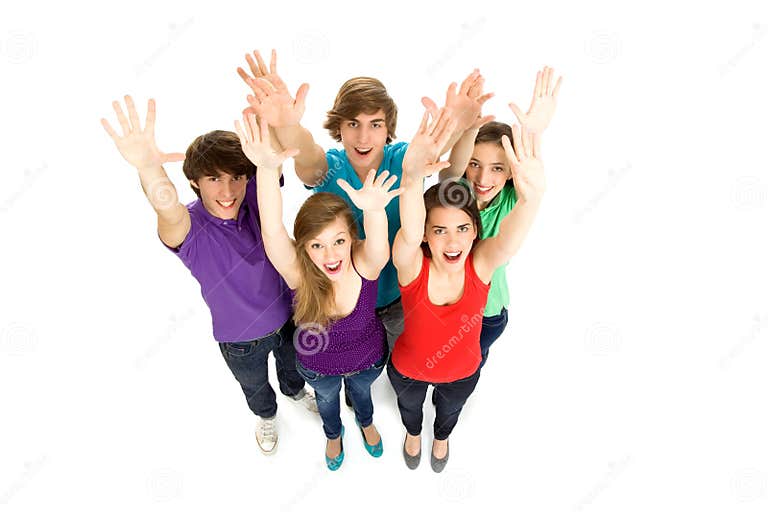 Friends waving hands stock photo. Image of handsome, colorful - 14283698