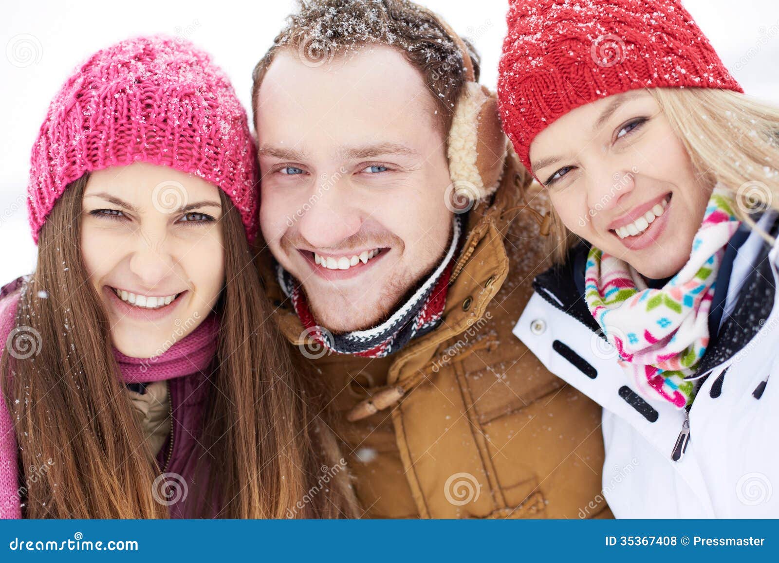 Friends in winter stock photo. Image of face, adult, male - 35367408