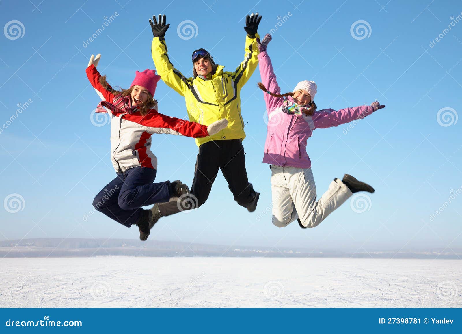 Friends on winter resort stock image. Image of girls - 27398781
