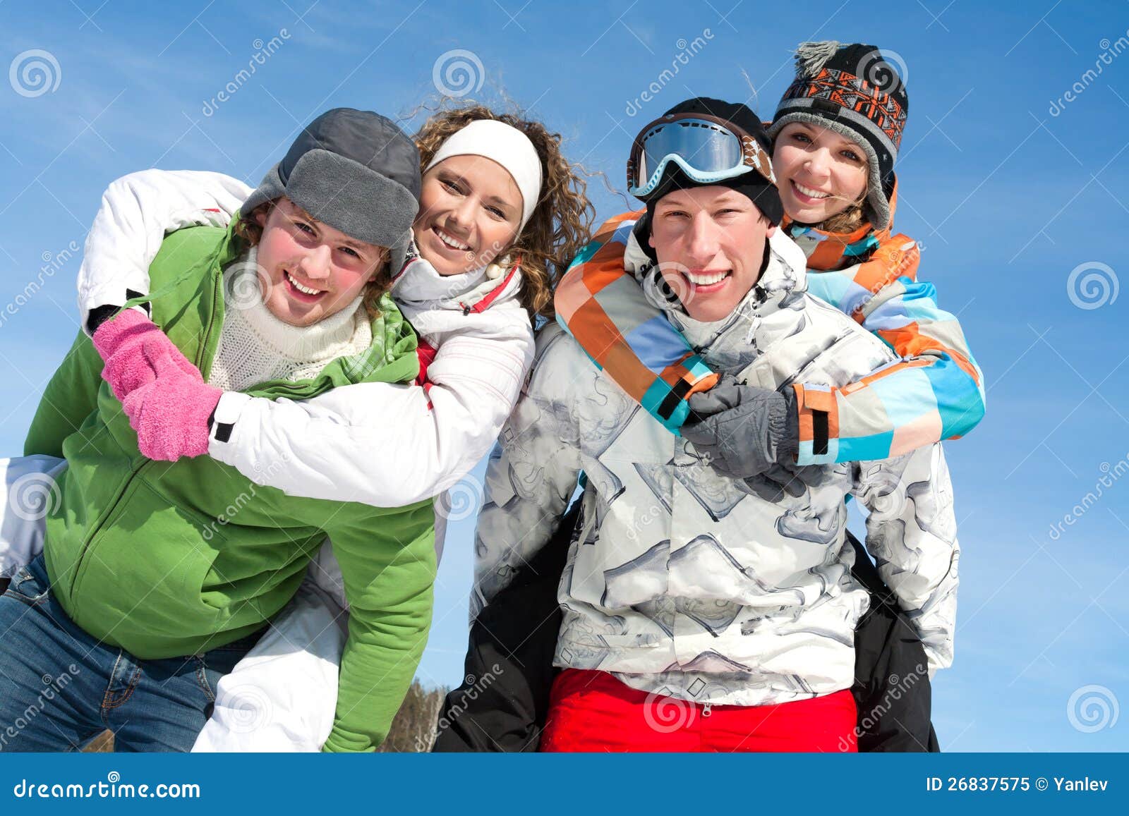Friends on winter vacation stock image. Image of holiday - 26837575