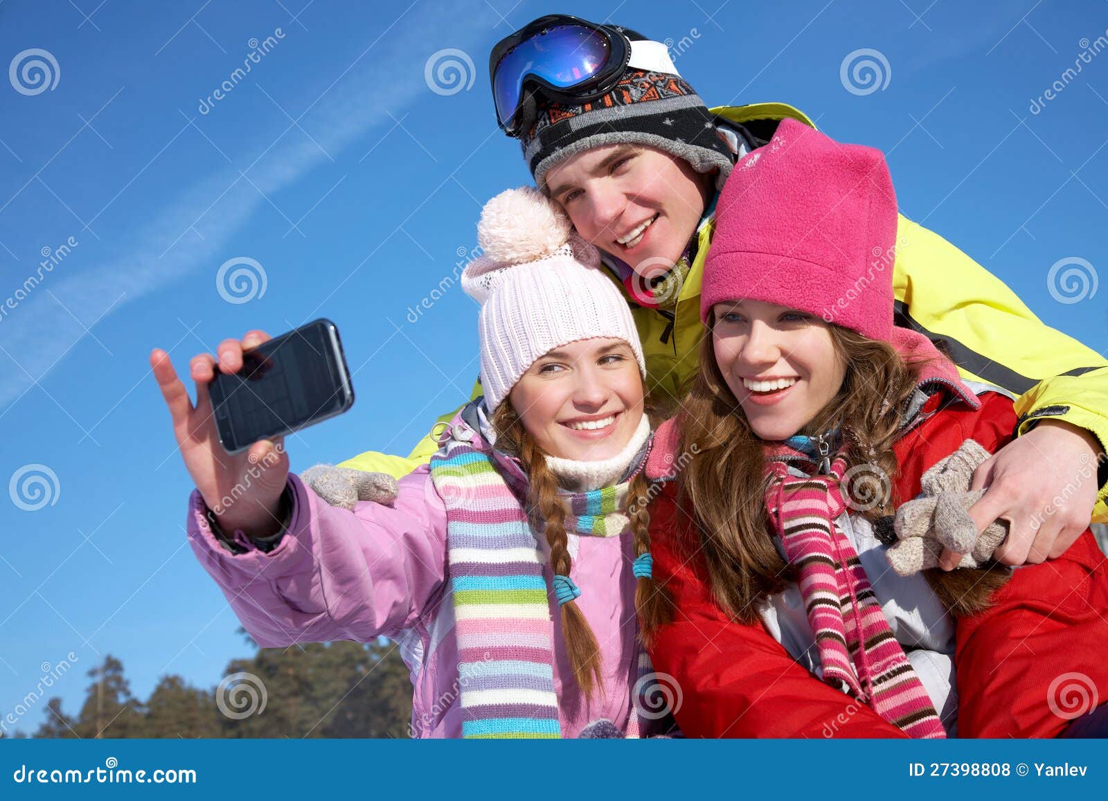 Friends in wintertime stock photo. Image of season, lifestyles - 27398808