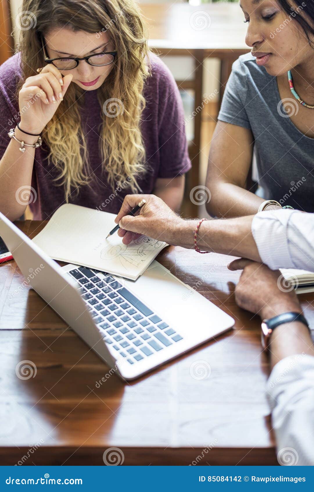 Friends Working Discussion Meeting Sharing Ideas Concept Stock Photo ...