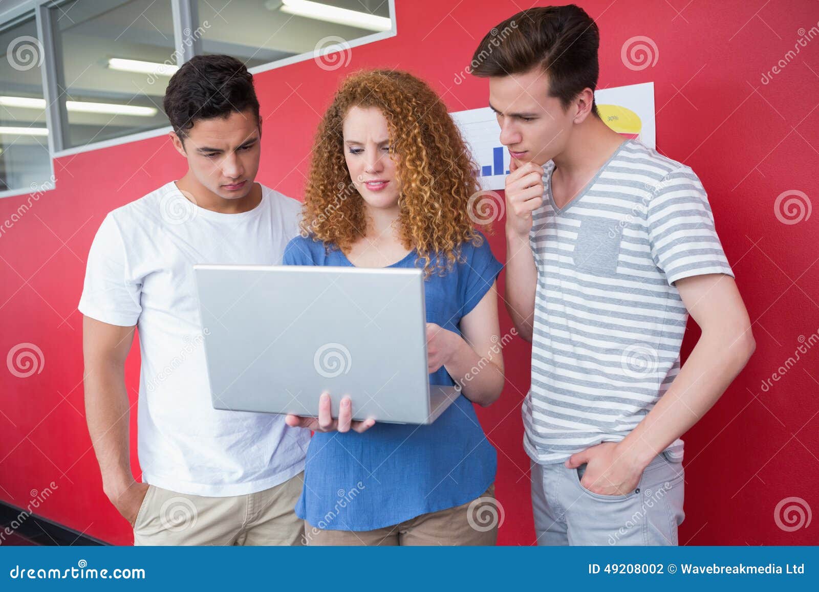 Friends Working Together with Laptop Stock Photo - Image of people ...