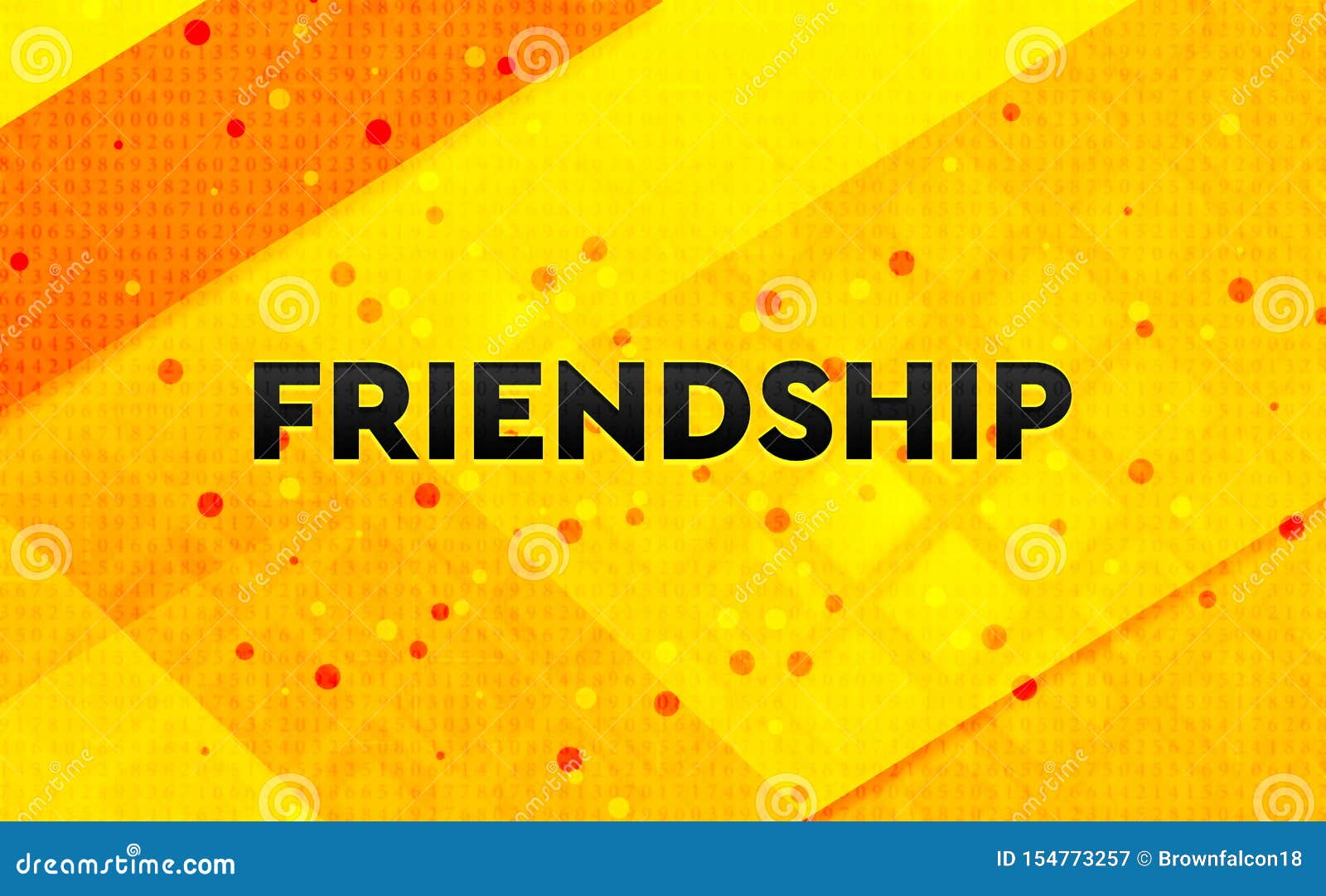 Friendship Abstract Digital Banner Yellow Background Stock Illustration ...