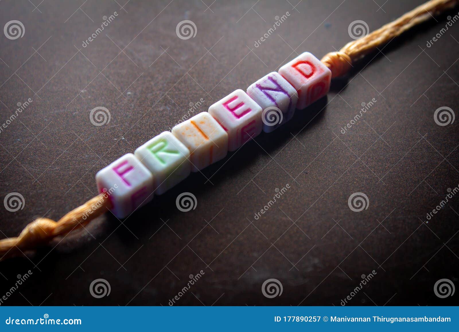 Friendship Band with Word Friend Featuring Each Alphabet with in a Cube ...