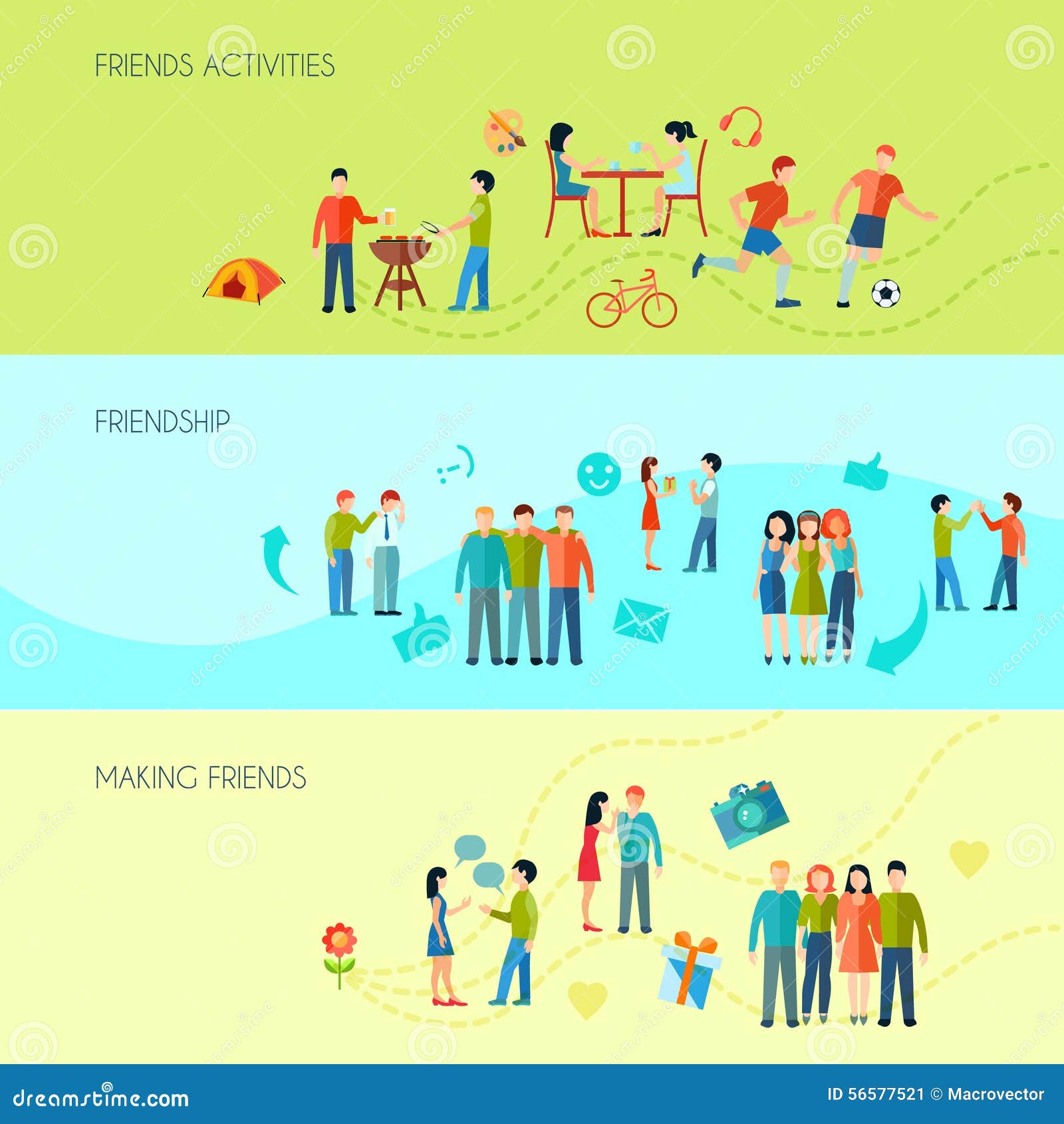 Friendship Banners Set stock vector. Illustration of decorative - 56577521