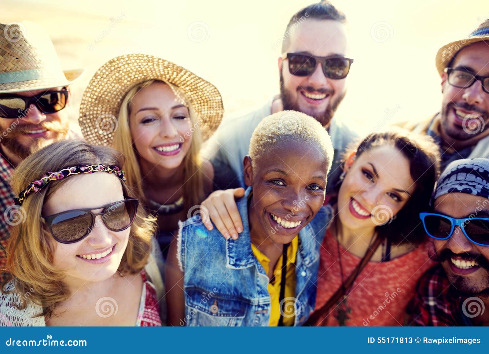 Friendship Bonding Relaxation Summer Beach Happiness Concept Stock ...